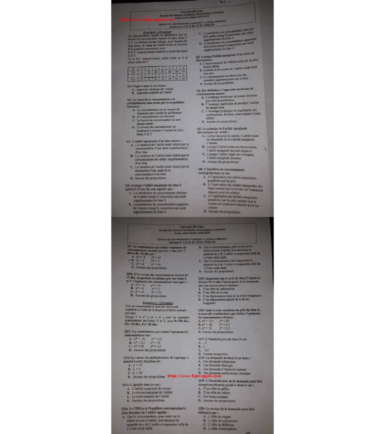 Exam Micro Ech Chbani 2018 Norm | PDF