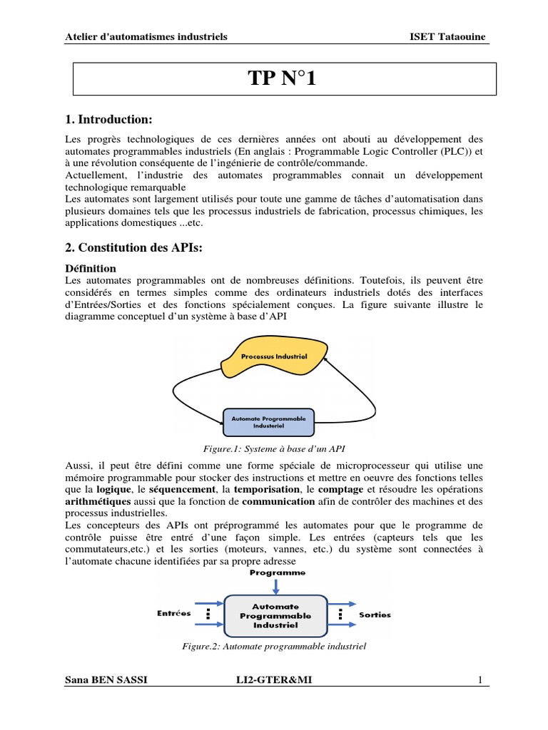 TP1 Automatisme Final | PDF | Affaires | Technologie et ingénierie