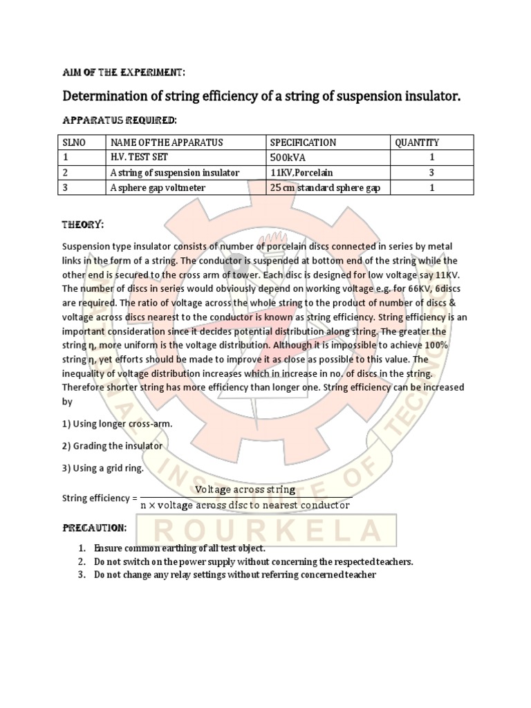 String Efficiency | PDF | Insulator (Electricity) | Voltage