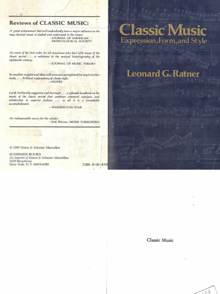 Ratner, Leonard (1980) Classic Music Expression, Form, and Style | PDF ...