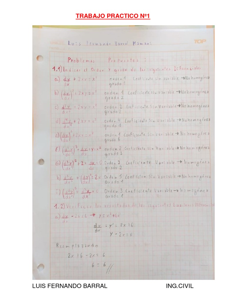 Trabajo Practico Nº1 Luis Fernando Barral | PDF