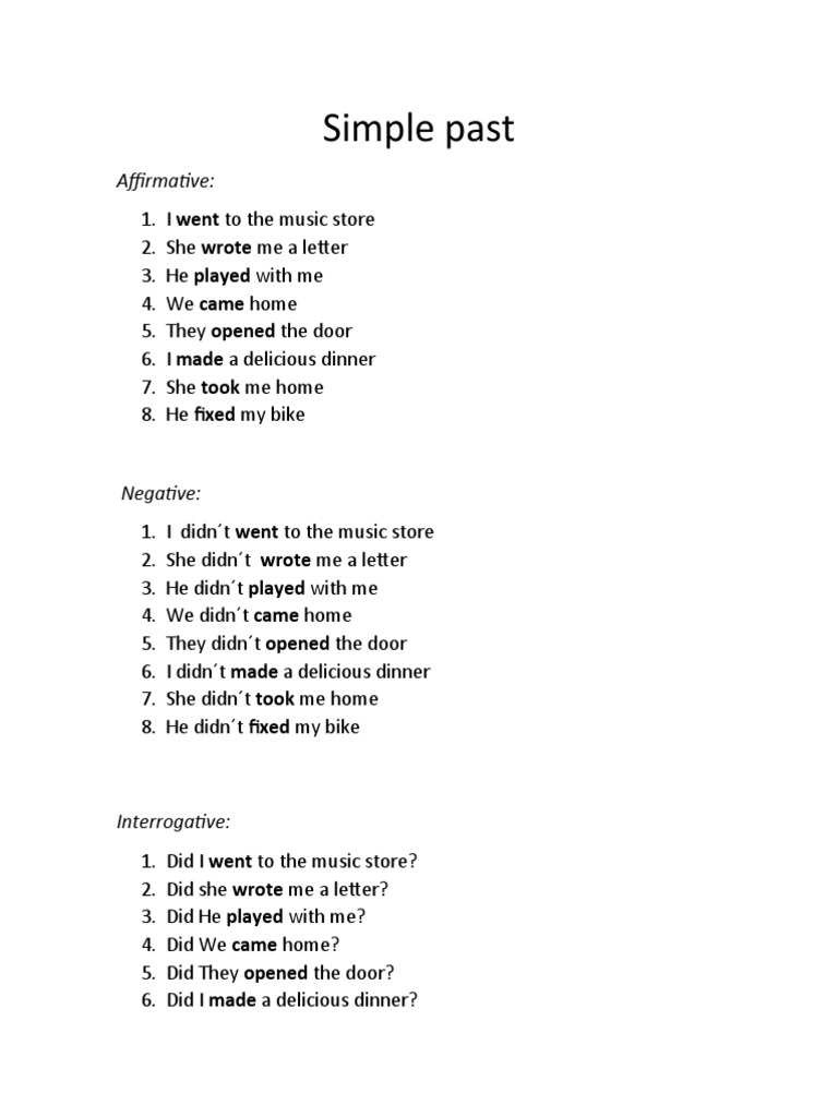 Simple Past | PDF | Art