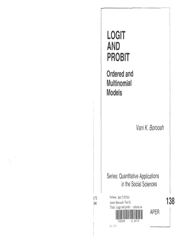 Logit and Probit Ordered and Multinomial Models | PDF