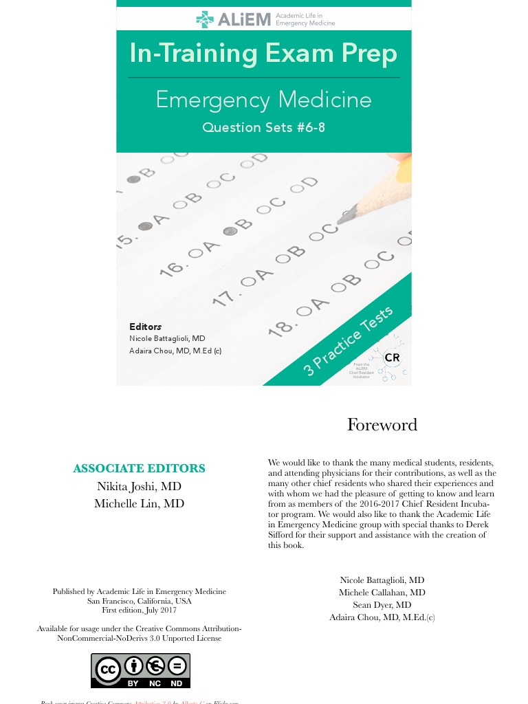 ALiEM In-Training Exam Prep (Volume 2) - Quiz Sets 6-8 | PDF | Wellness ...