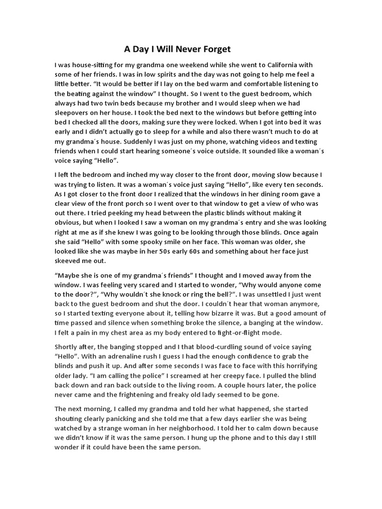 A Day I Will Never Forget | PDF