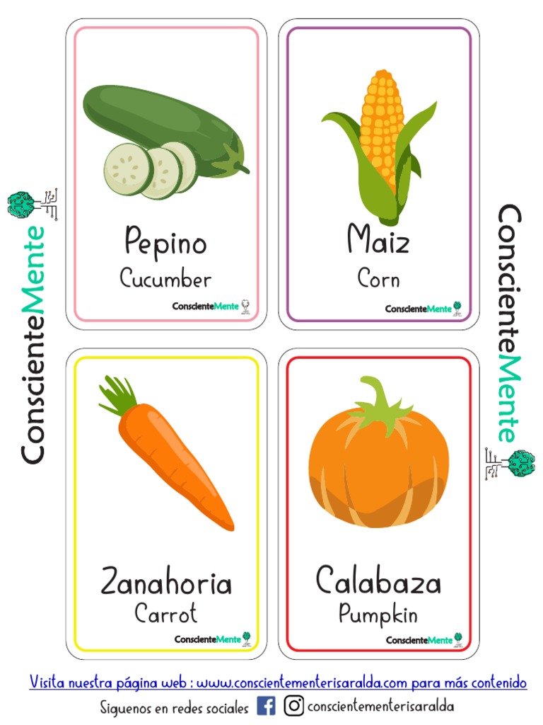 Flash Cards Verduras | PDF