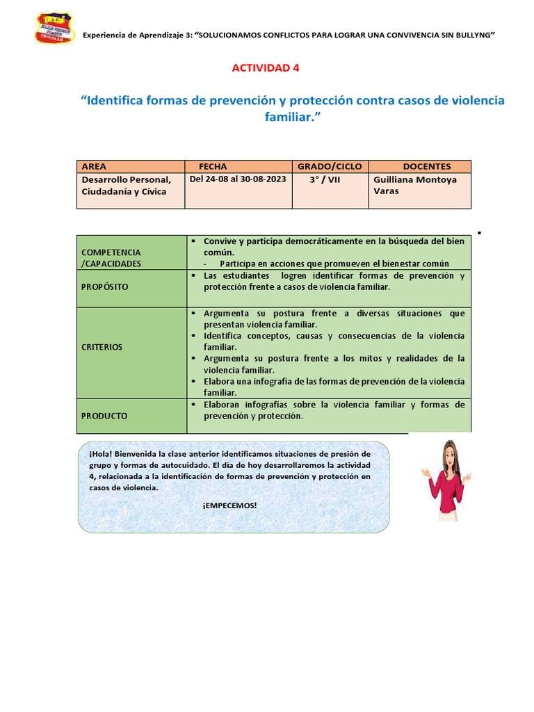 Eda 3 - Actividad 4 DPCC 3° | PDF