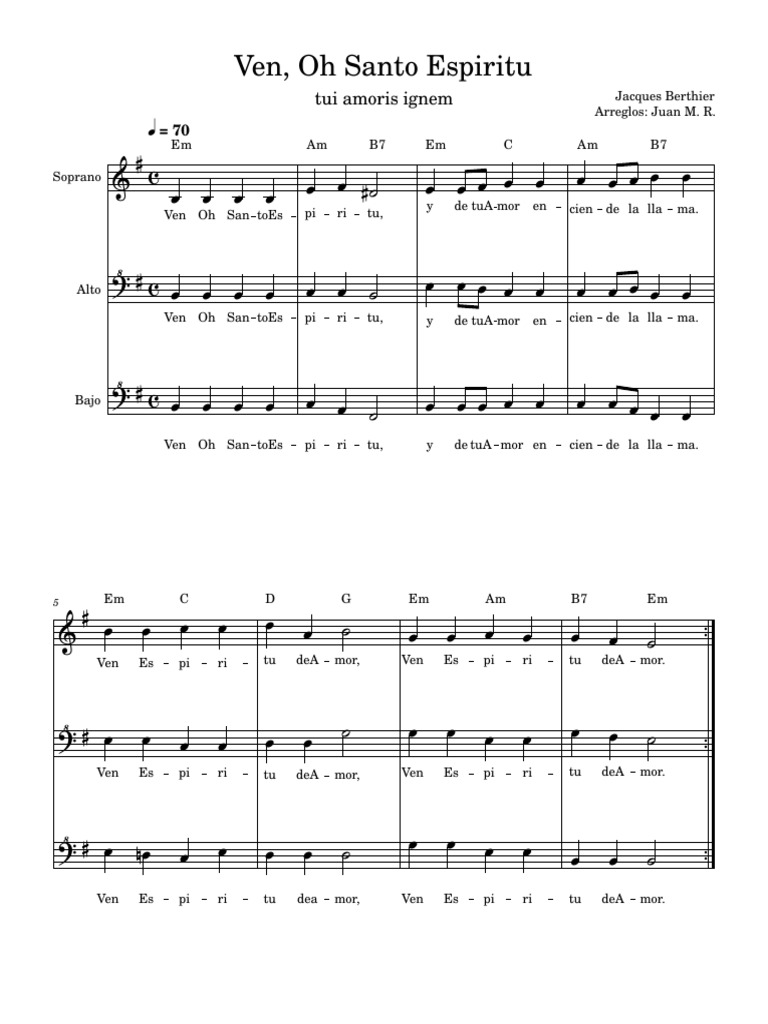 Ven, Oh Santo Espiritu - Acordes | PDF