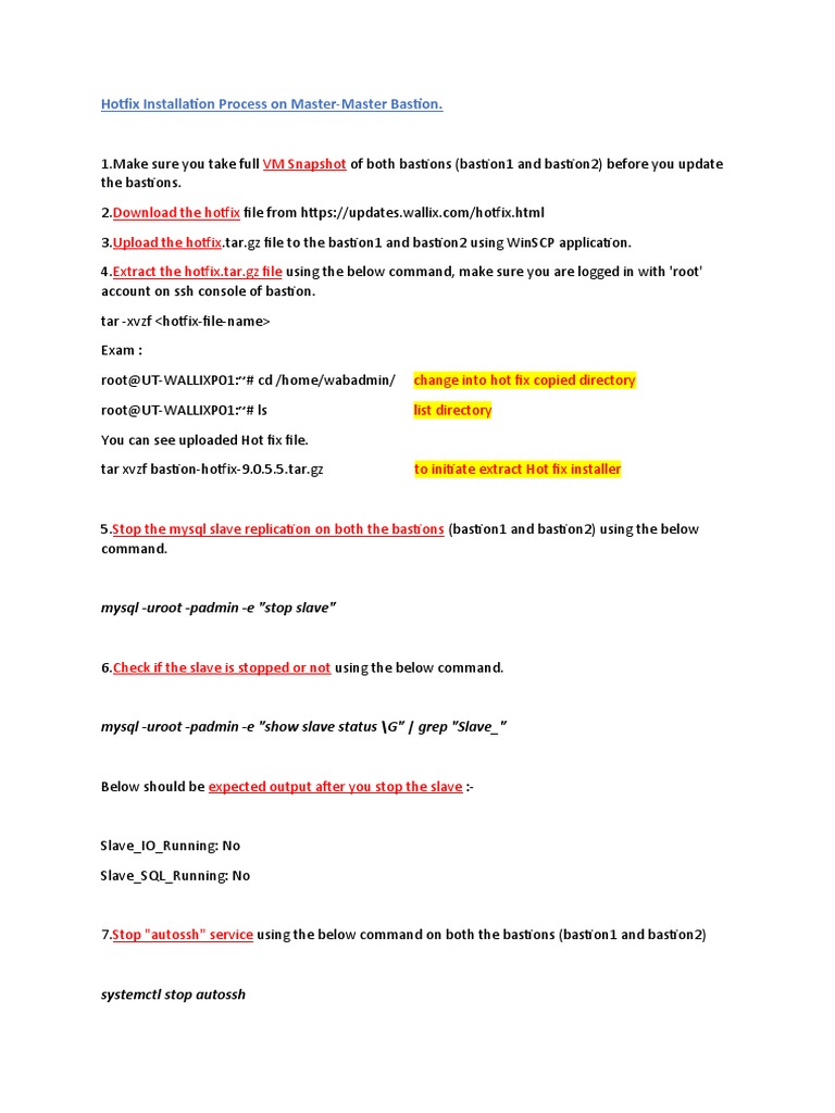 Hotfix Installation Process On Master - Master | PDF | Command Line ...