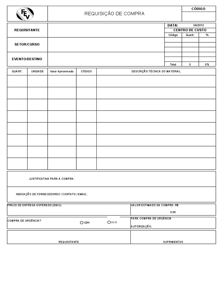Requisição | PDF Requisição | PDF