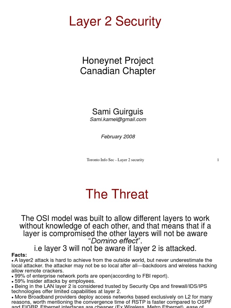 Layer 2 Security | PDF | Network Switch | Internet Architecture