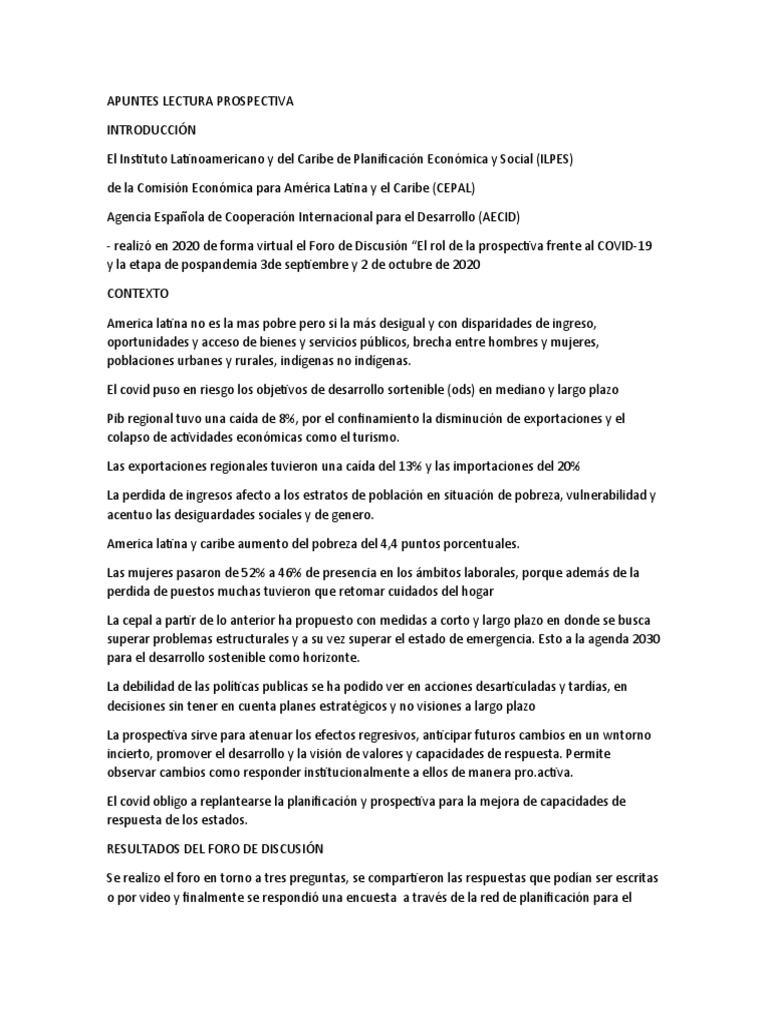 APUNTES LECTURA PROSPECTIVA-planeacion 2 Terminada | PDF APUNTES LECTURA PROSPECTIVA-planeacion 2 Terminada | PDF