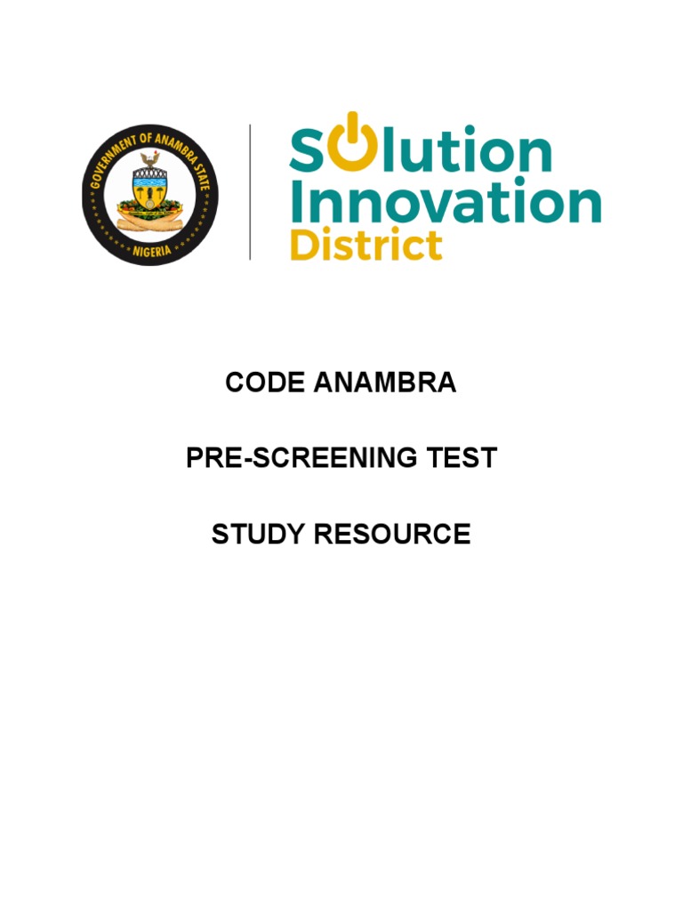 CODE ANAMBRA Pre-Screening Test Study Resources | PDF | Mobile App ...