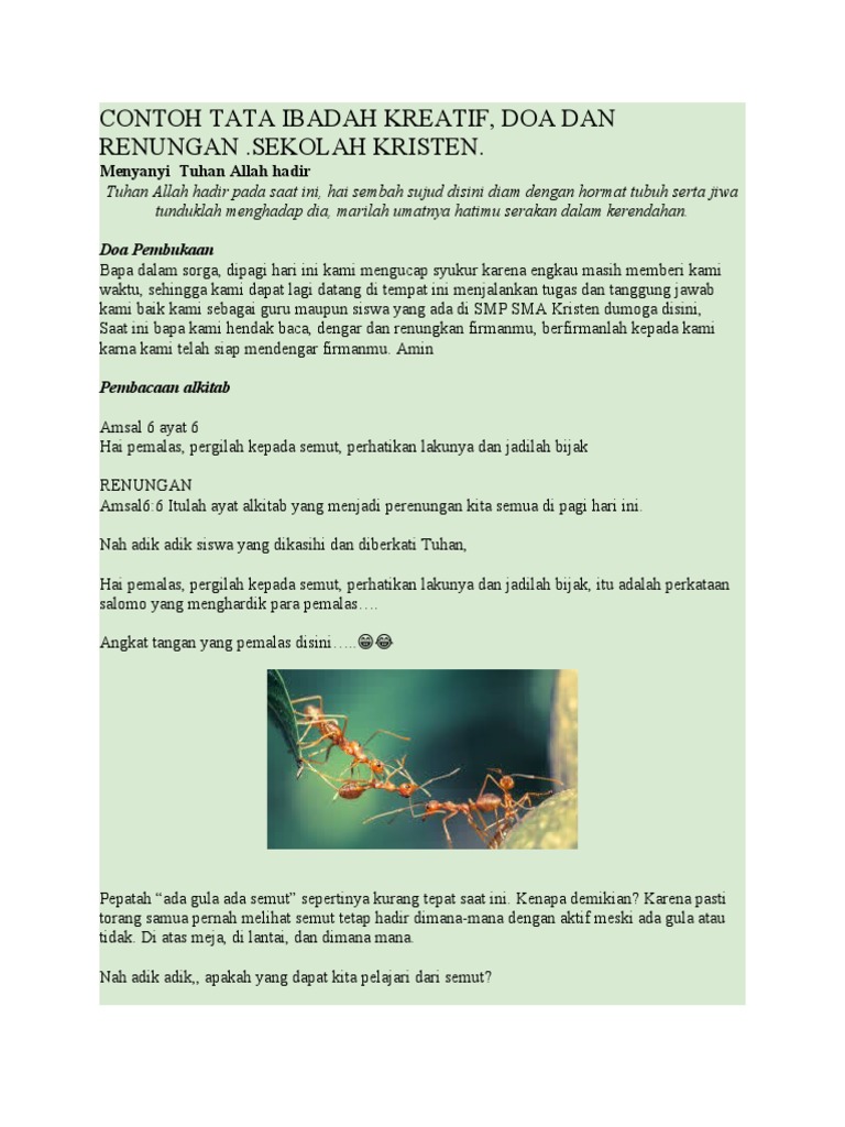 Contoh Tata Ibadah Kreatif | PDF