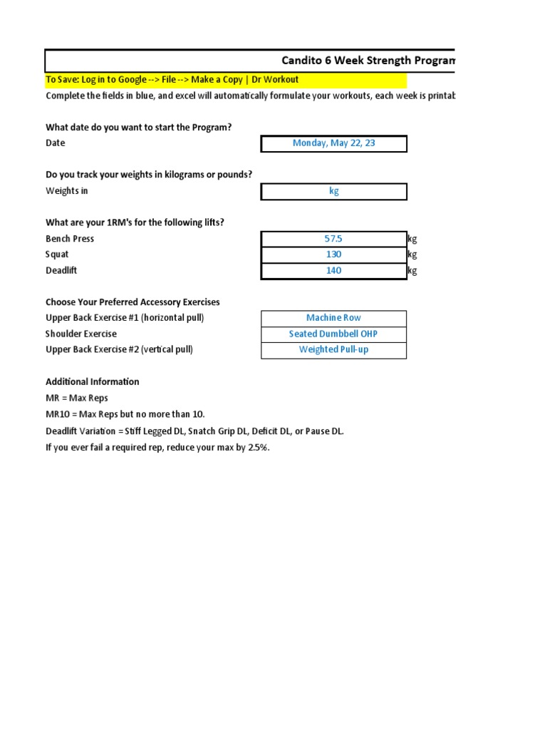 Jonnie Candito 6 Week Powerlifting Program - DR Workout | PDF