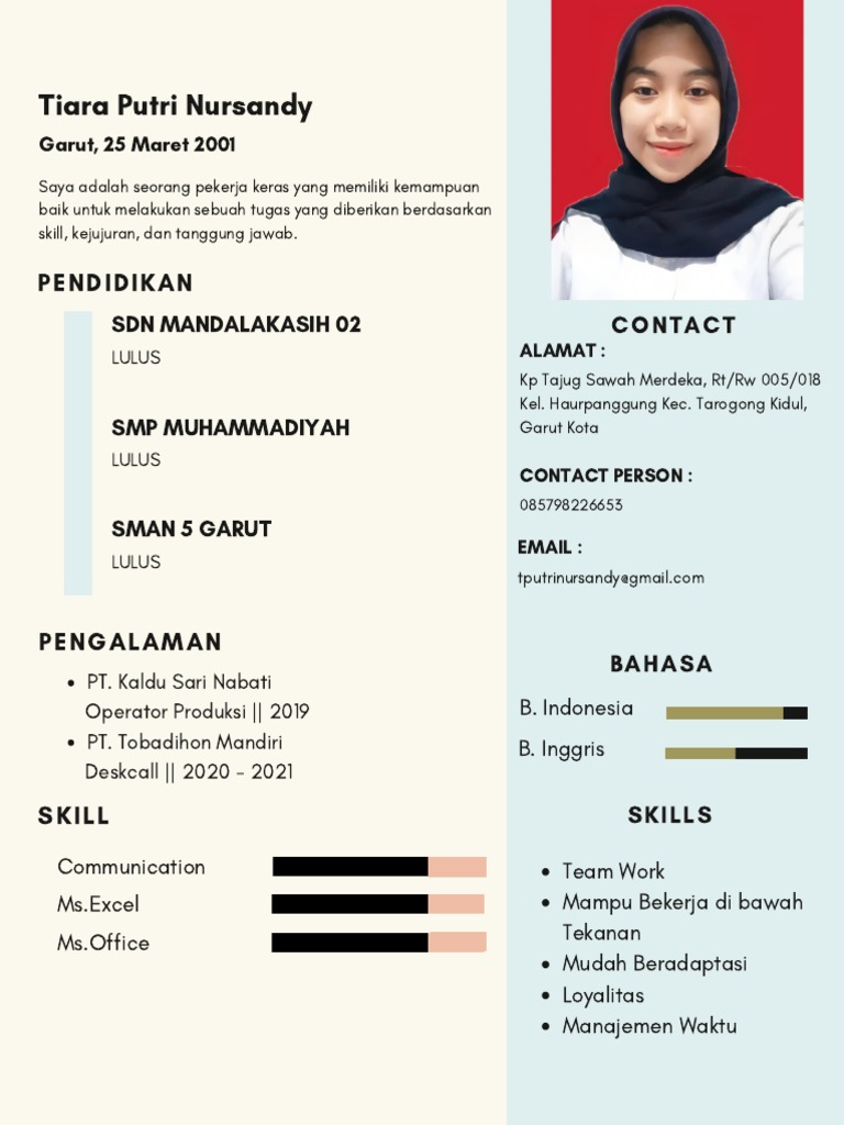 CV - Tiara Putri Nursandy | PDF
