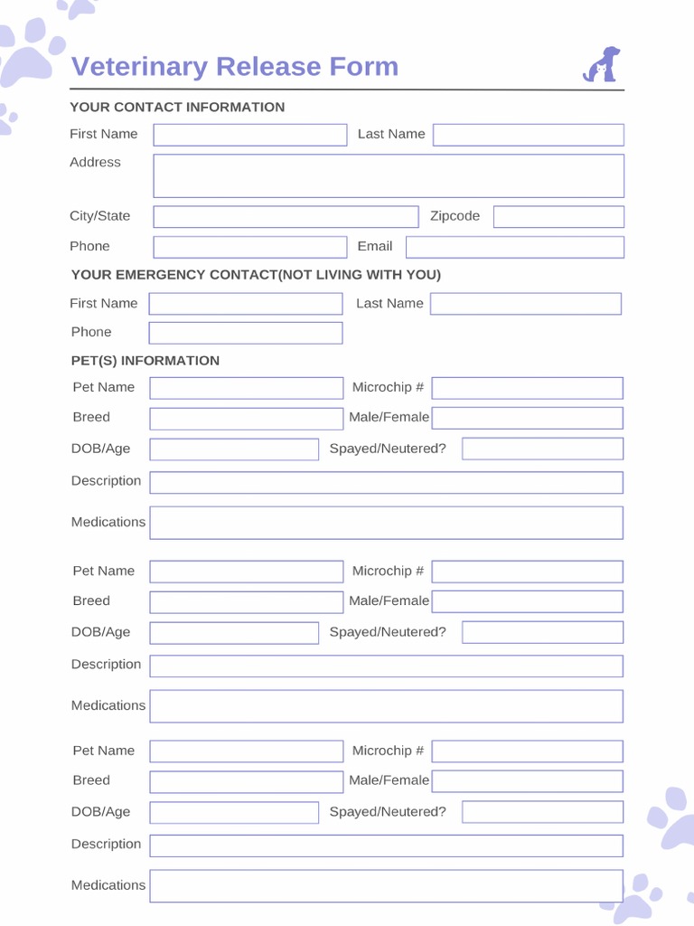 Vet Release Form | PDF