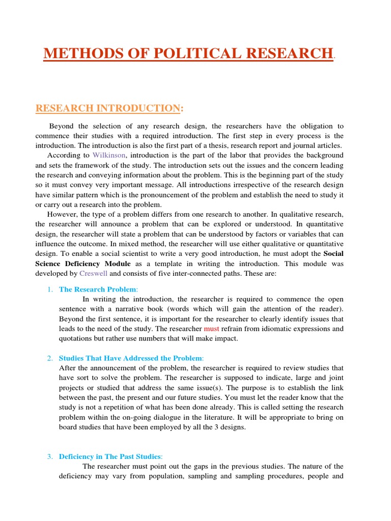 Methods of Political Research PDF | PDF