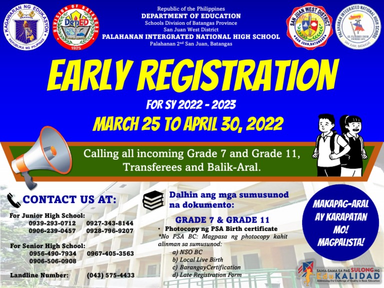 Early-Registration Sample Format | PDF