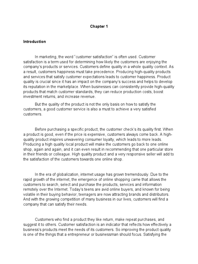Revised Chapter 1 | PDF | Customer Satisfaction | Customer