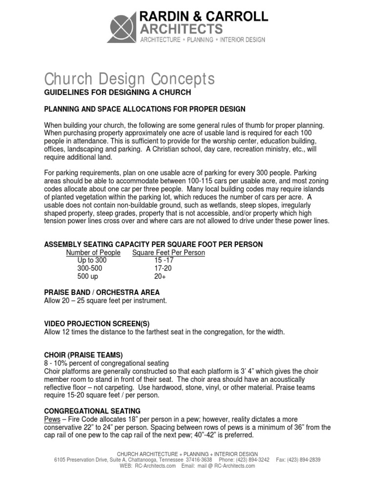 08-04 Church Design Concepts Guidelines For Designing A Church | PDF ...