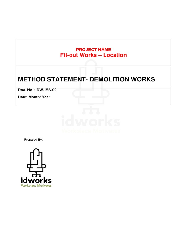 Method Statement 02 Demolition Works | PDF