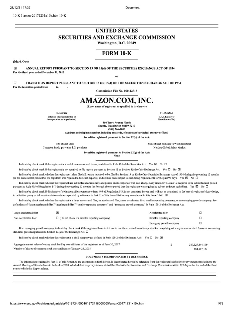 AMAZON 2017-Annual Report | PDF