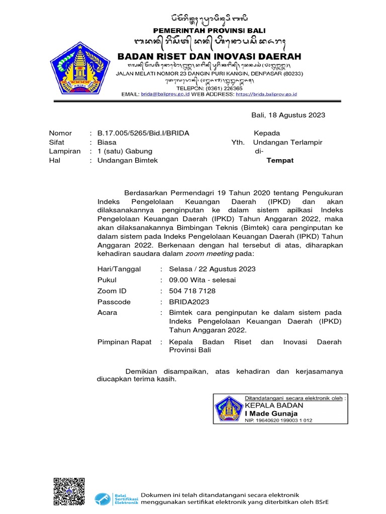 Draft Surat-180823163303 | PDF | Pengelolaan Keuangan & Uang