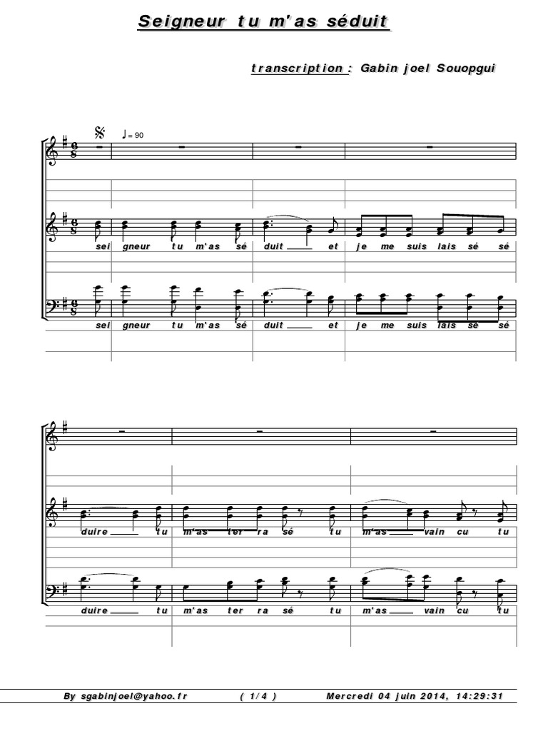 (Free Scores - Com) - Souopgui Gabin Joel Seigneur 039 Seduit 80124 182 | PDF