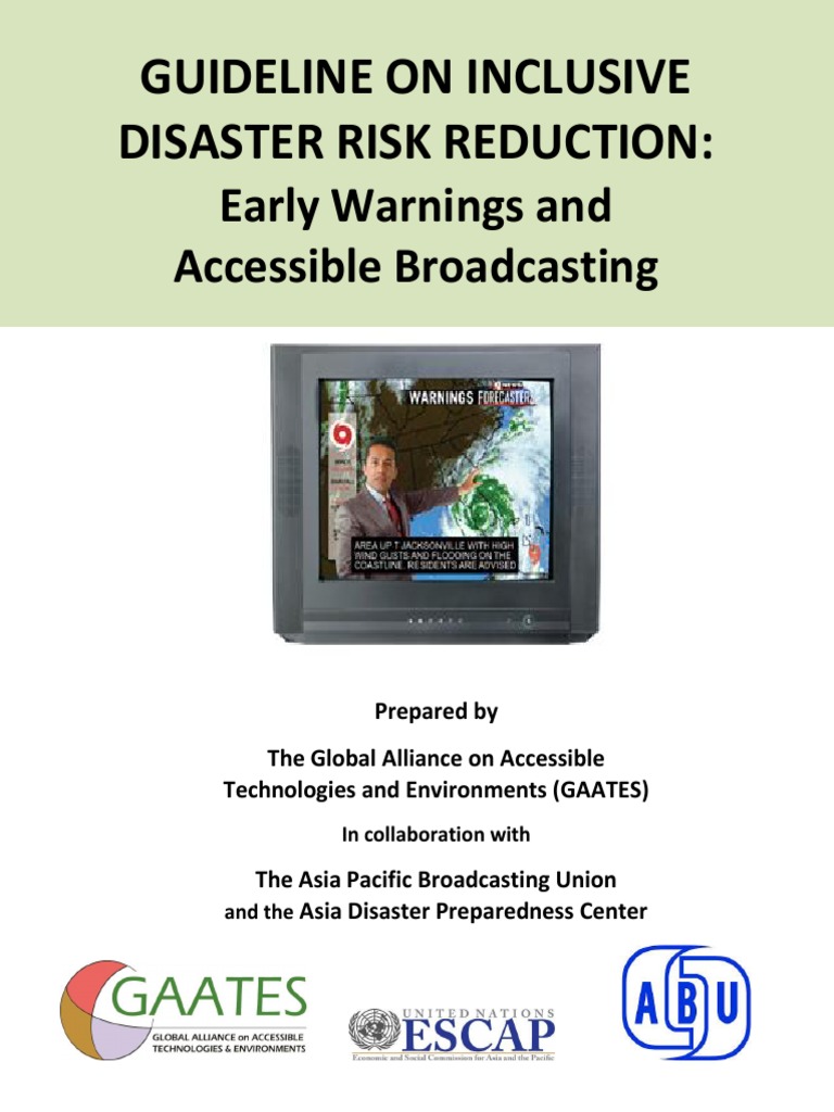 Early Warnings and Accessible Broadcasting: Guideline On Inclusive Disaster Risk Reduction | PDF ...