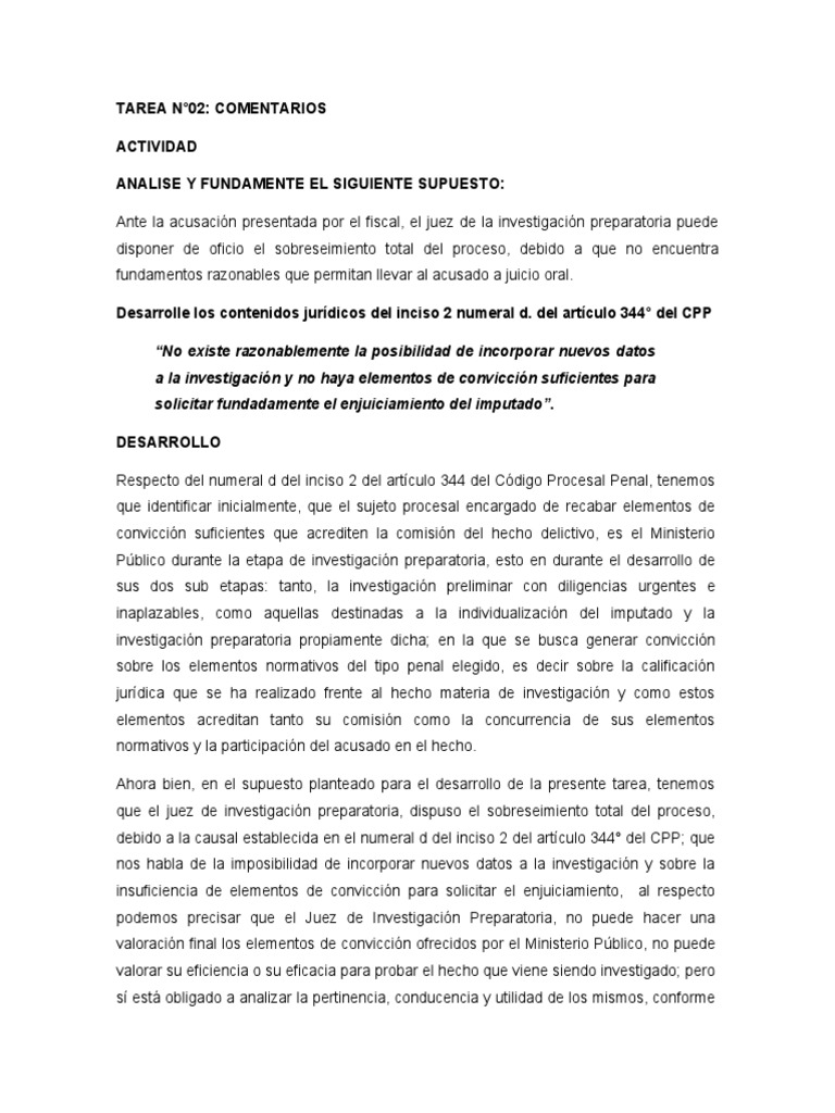 Contenidos Jurídicos Del Inciso 2 Numeral D. Del Artículo 344° Del CPP | PDF | Fiscal | Ley procesal