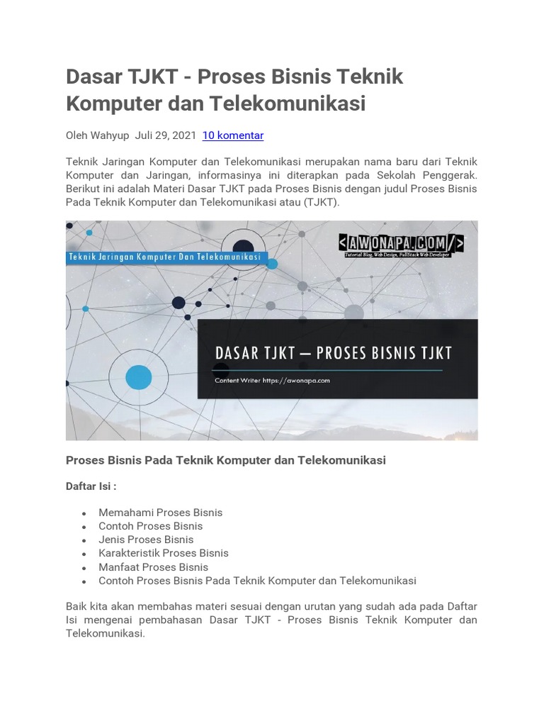 Proses Bisnis dalam Teknik Jaringan Komputer | PDF | Komputer