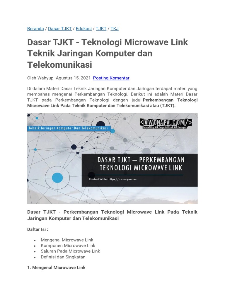 Memahami Perkembangan Teknologi Pada Teknik Jaringan Komputer Dan ... Memahami Perkembangan Teknologi Pada Teknik Jaringan Komputer Dan ...