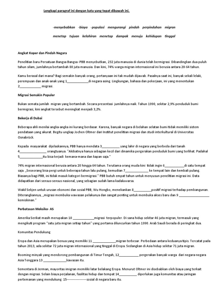 Contoh Soal Migrasi Internasional | PDF