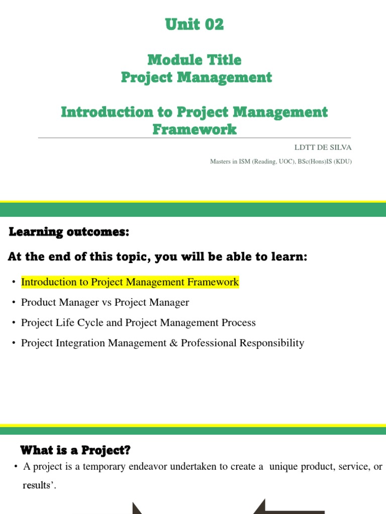1.introduction To Project Management Framework | PDF