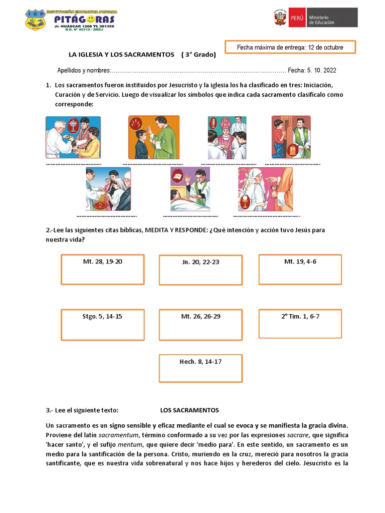 Sacramentos: Guía Completa y Clasificación | PDF | Confirmación ...