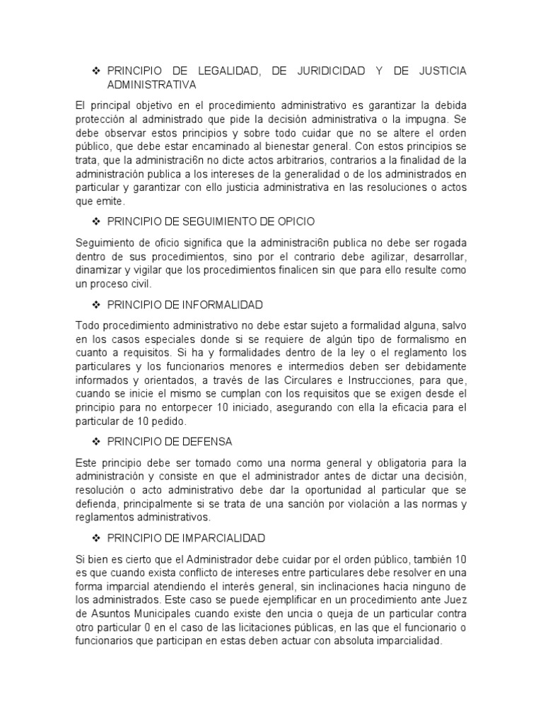 Los Principios Que Rigen El Procedimiento Administrativo | PDF ...