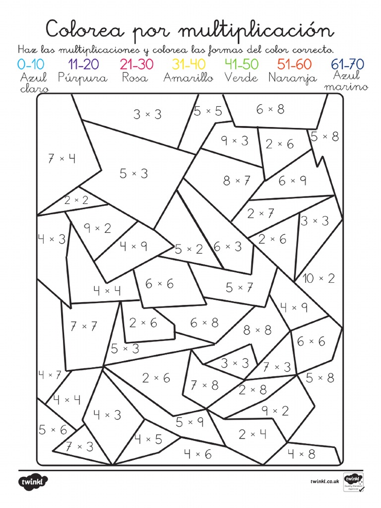 3° Bco, Multiplicación Colorear | PDF