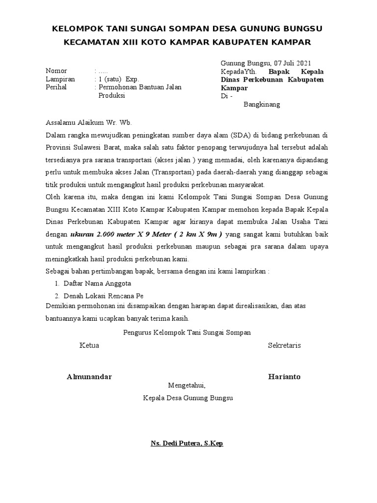 Proposal Jalan Usaha Tani Pdf