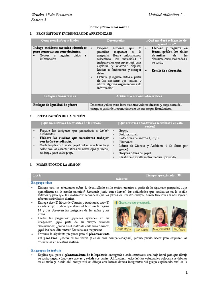 Primer Grado U2 s5 | PDF | Aprendizaje