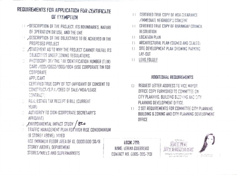 Certificate of Exemption - City Council | PDF