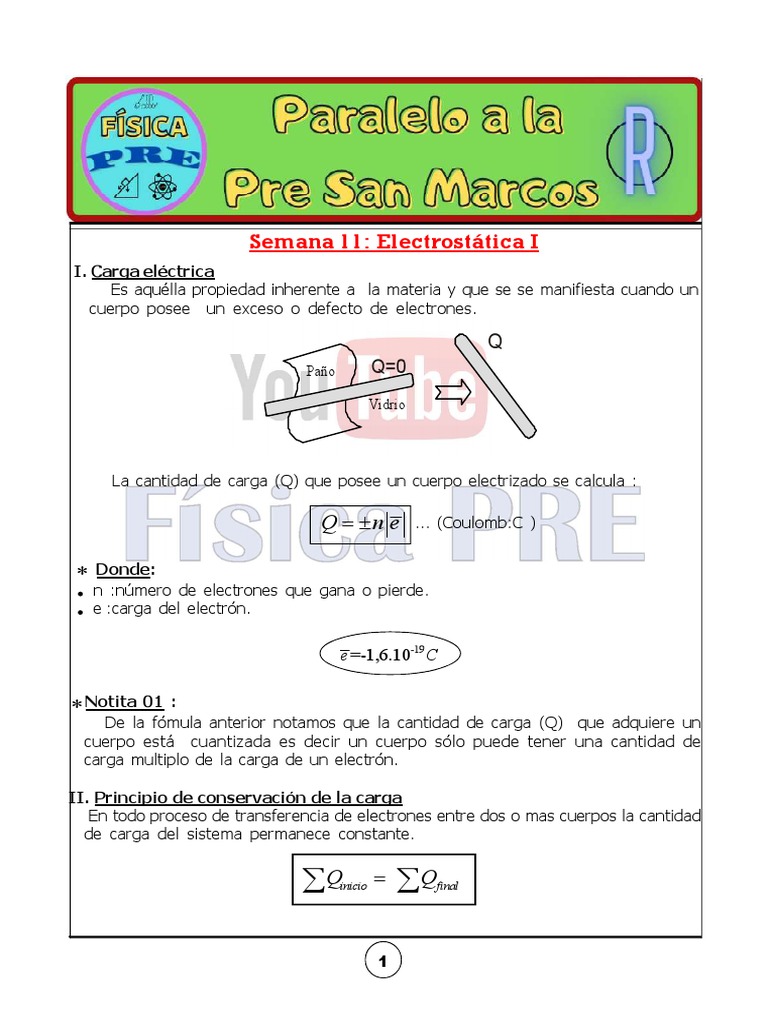 Introducción a la Electrostática y Cargas | PDF | Electrostática ...