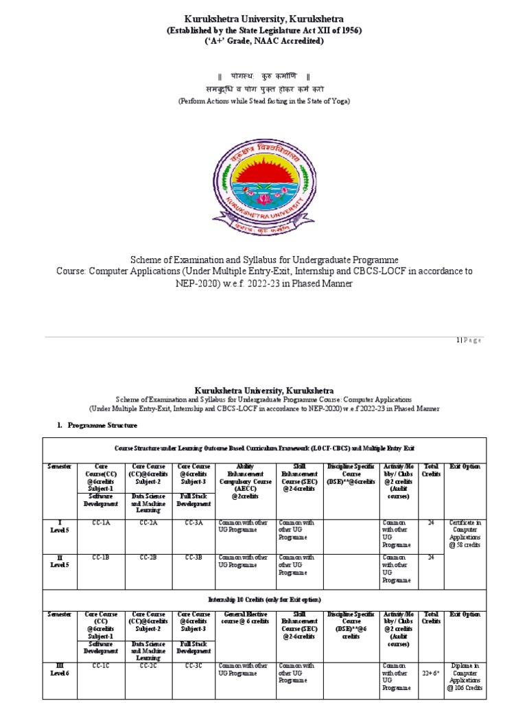 BCA-SCHEME-NEP-new-scheme-finalversion2 | PDF