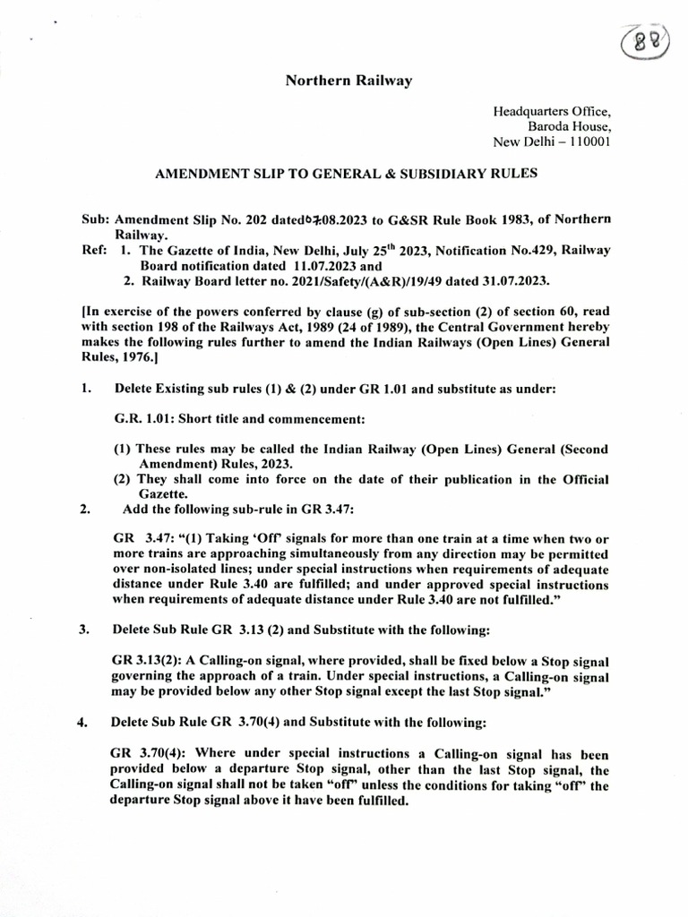 G&SR Amendment Slip 202 | PDF