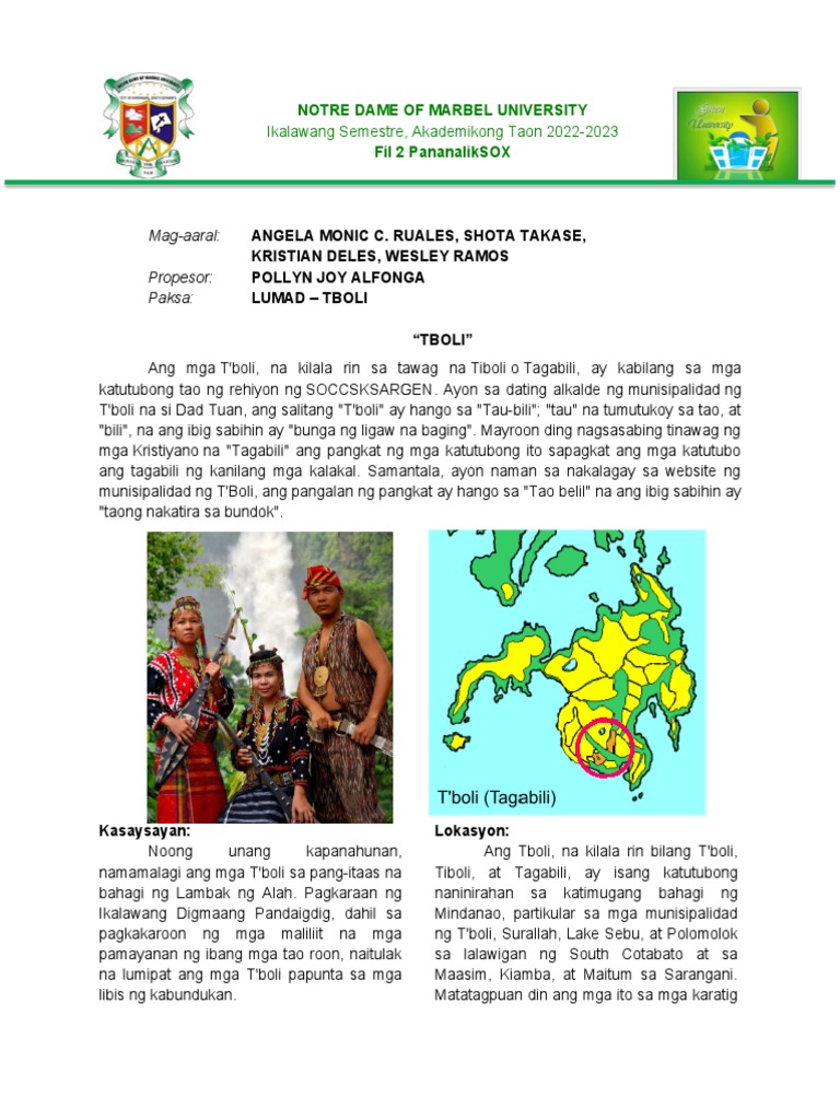 Lumad - Tboli | PDF