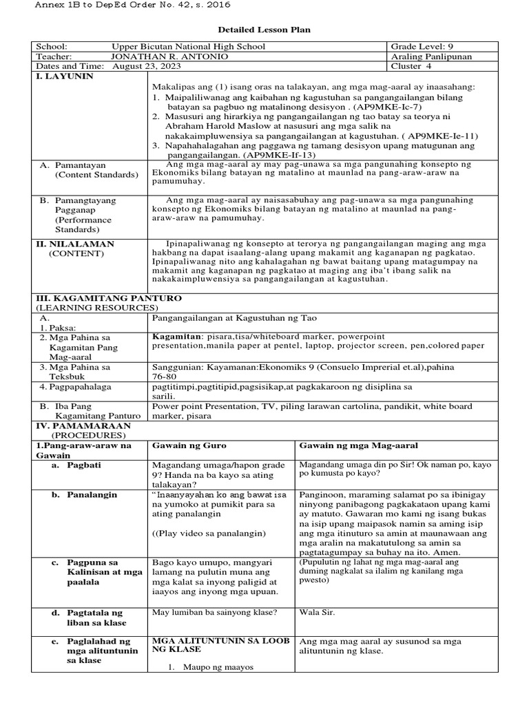 Detailed Lesson Plan Araling Panlipunan | PDF