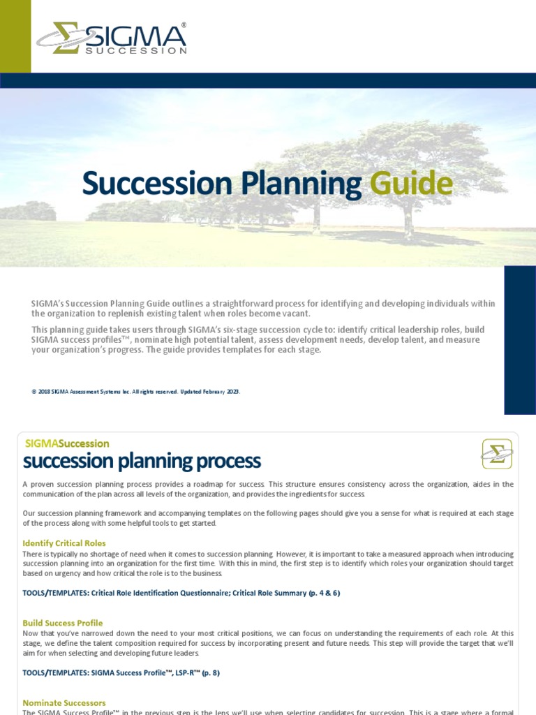 SIGMA Succession Guide | PDF