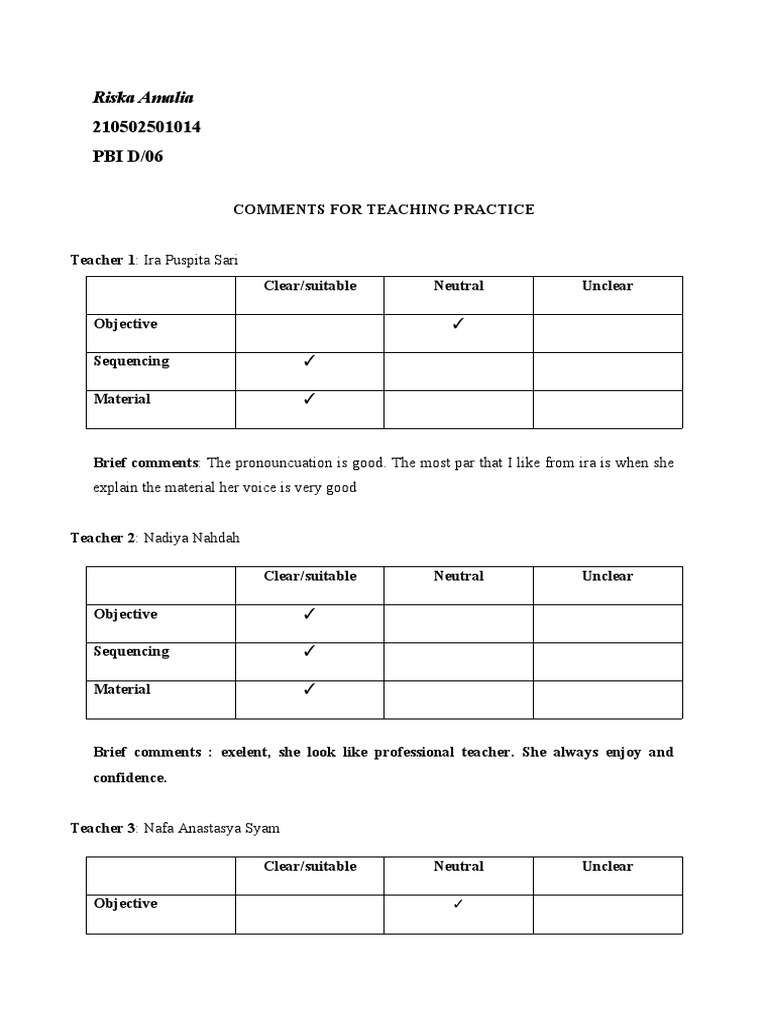 Assessment Riska Amalia | PDF | Educational Environment | Behavior Modification