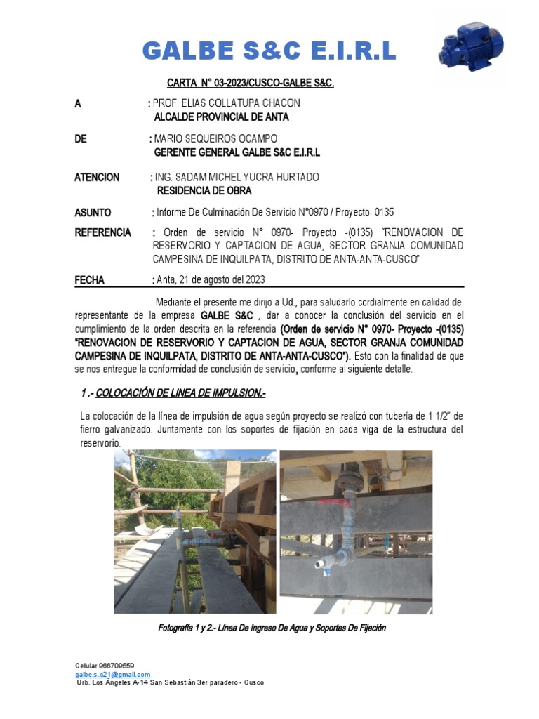 Informe Conclusion de Obra-Final | PDF