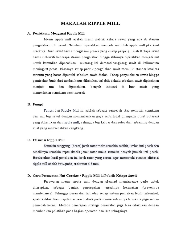Makalah Ripple Mill Poliadi | PDF
